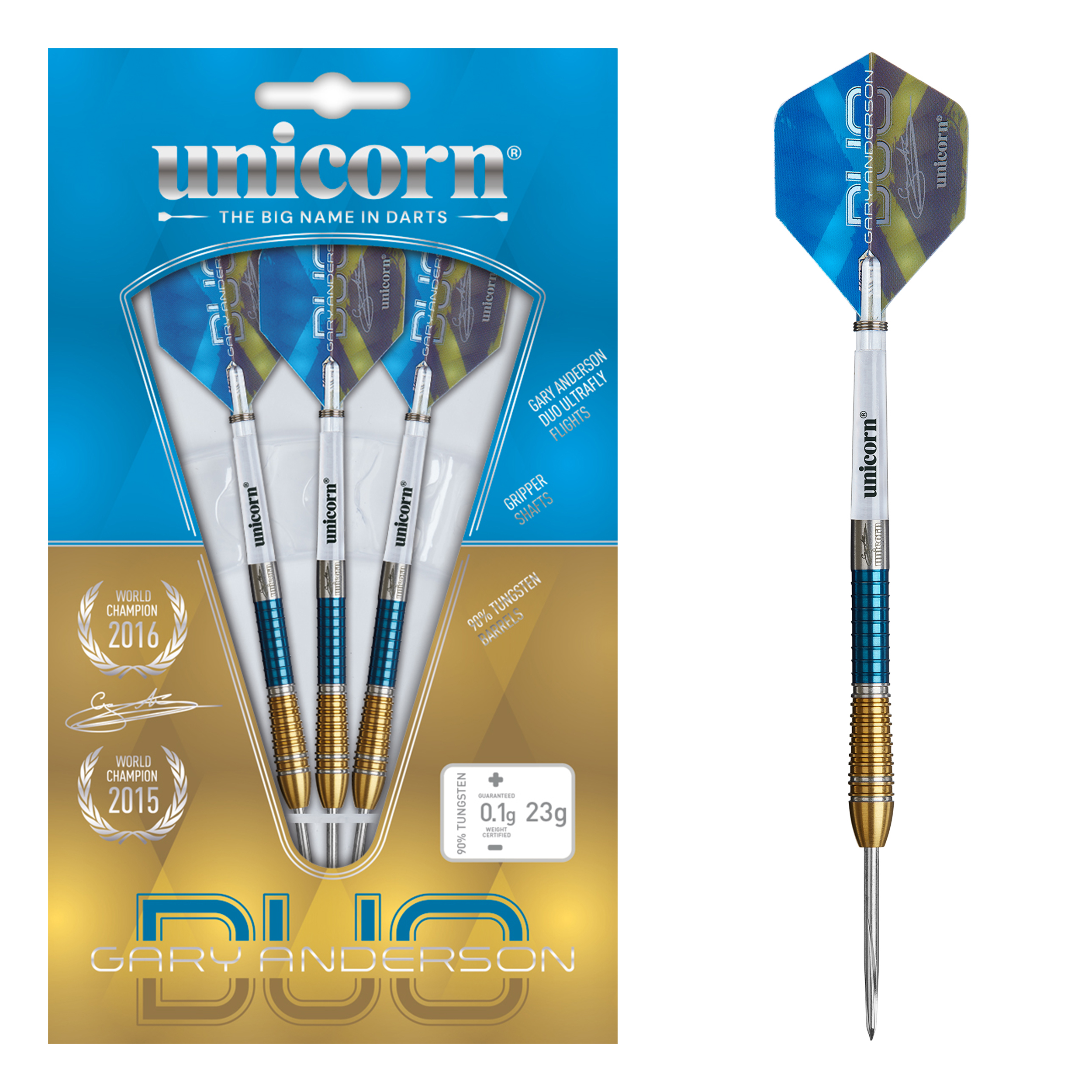Unicorn Gary Anderson Phase 6 Duo 21g Steel Darts 90% Tungsten ...