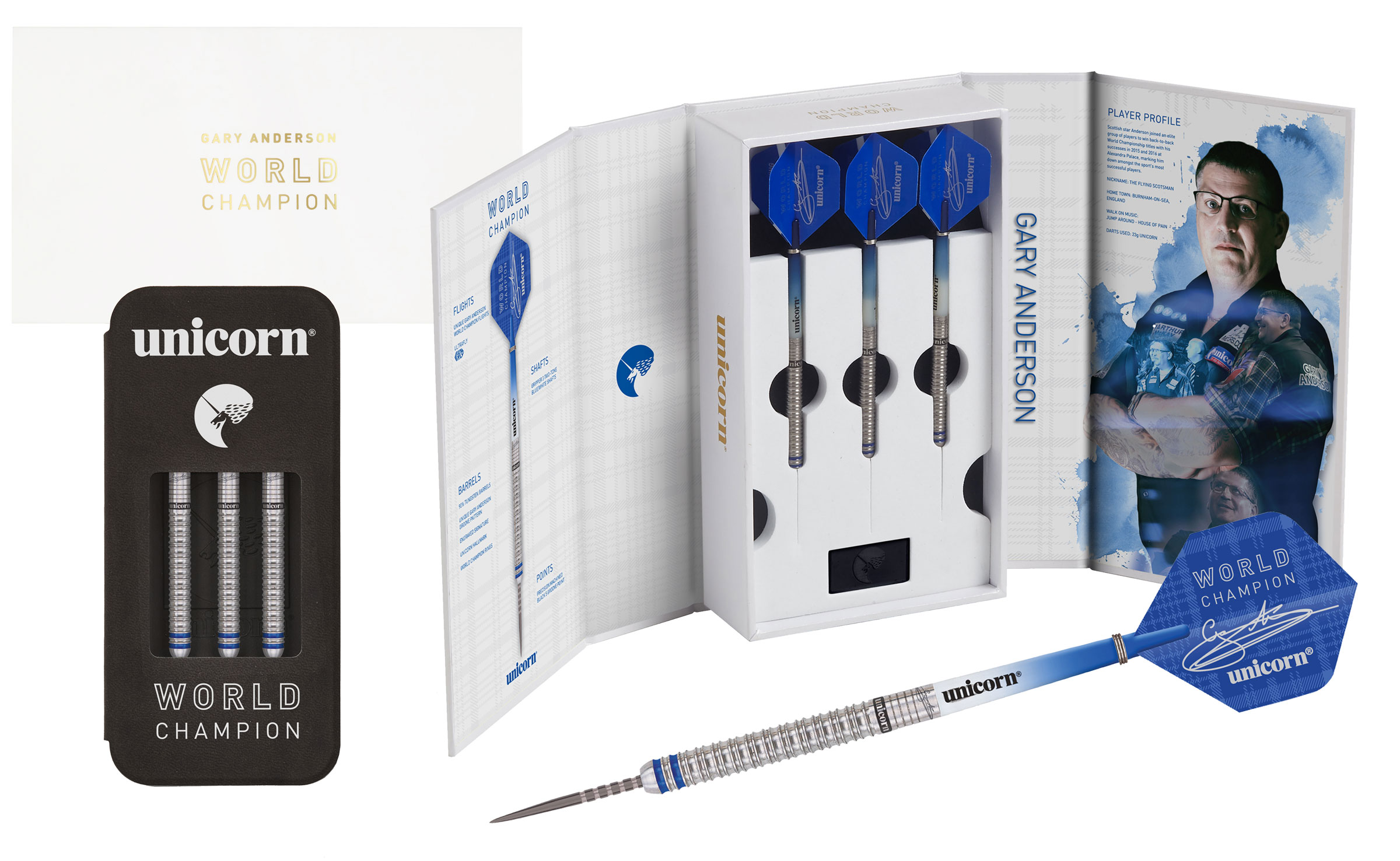 Unicorn Phase 3 World Champion Gary Anderson Steel Dart Presentation ...